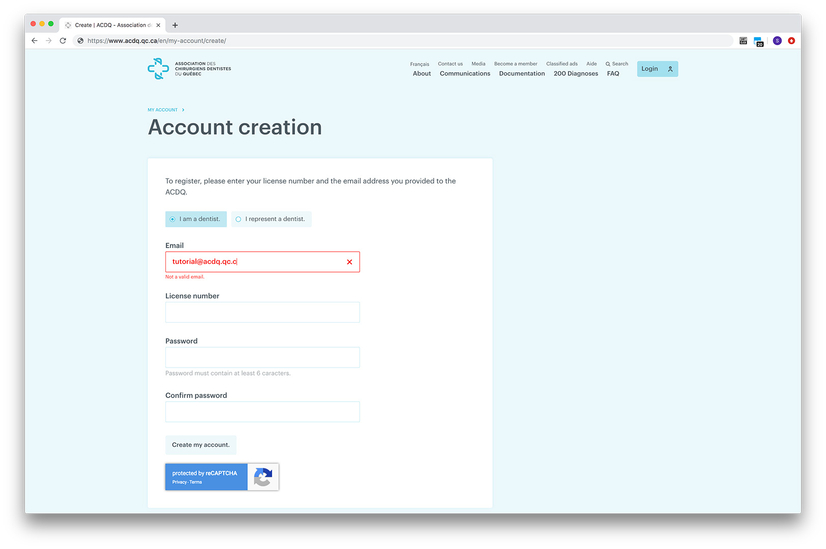 Help | ACDQ - Association des chirurgiens dentistes du Québec